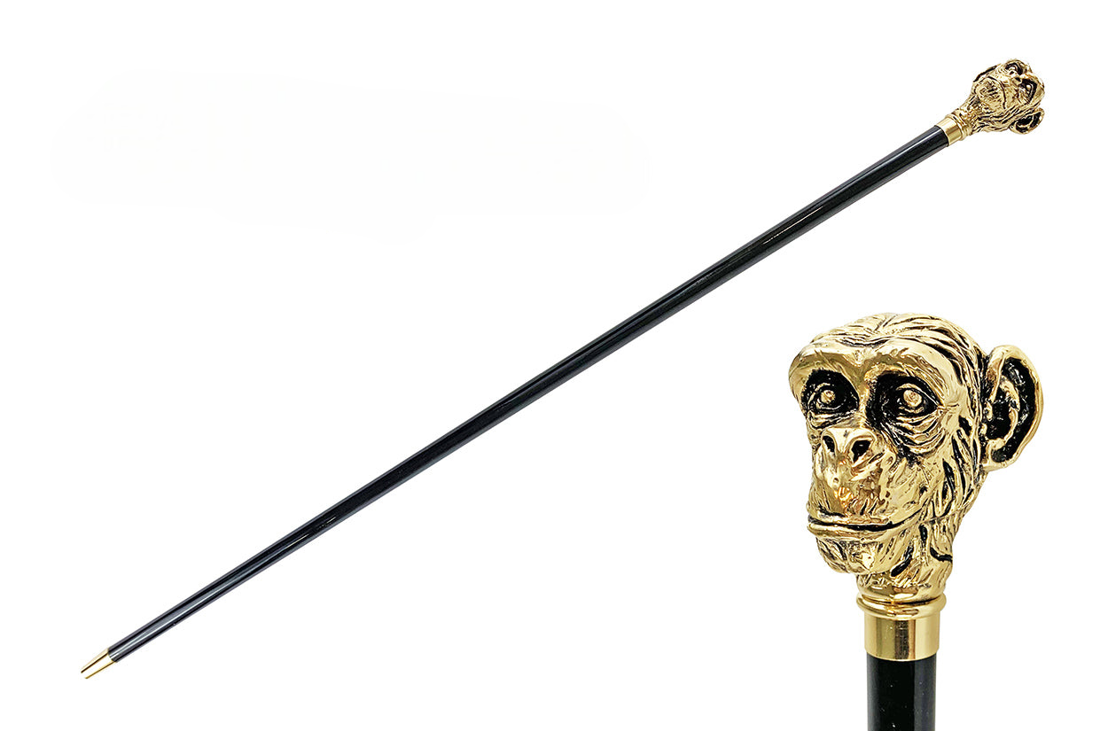 Exclusive Design 24K Gold-Plated Handle Walking Stick | Elegant Knives