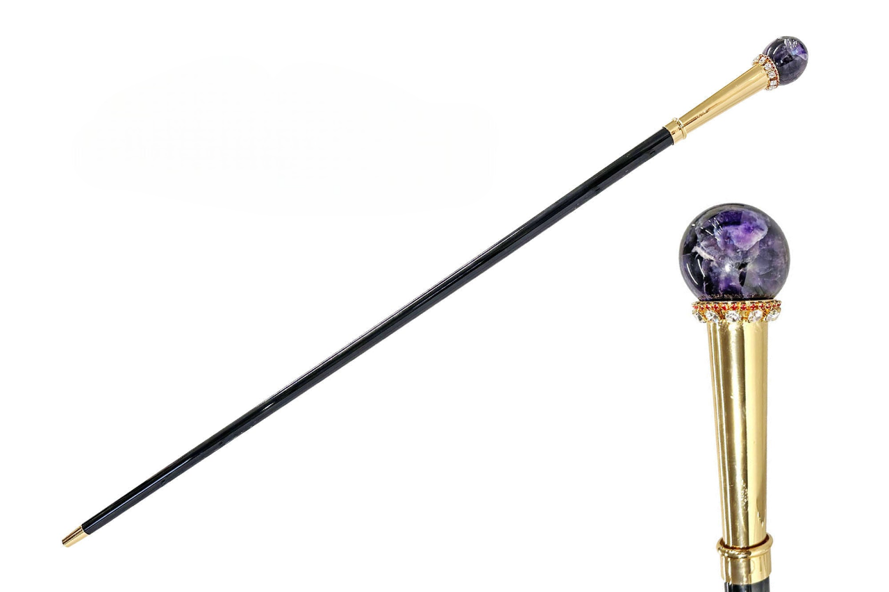 Unique Refined 24K Gold-Plated Walking Stick with Elegant Minimalist ...